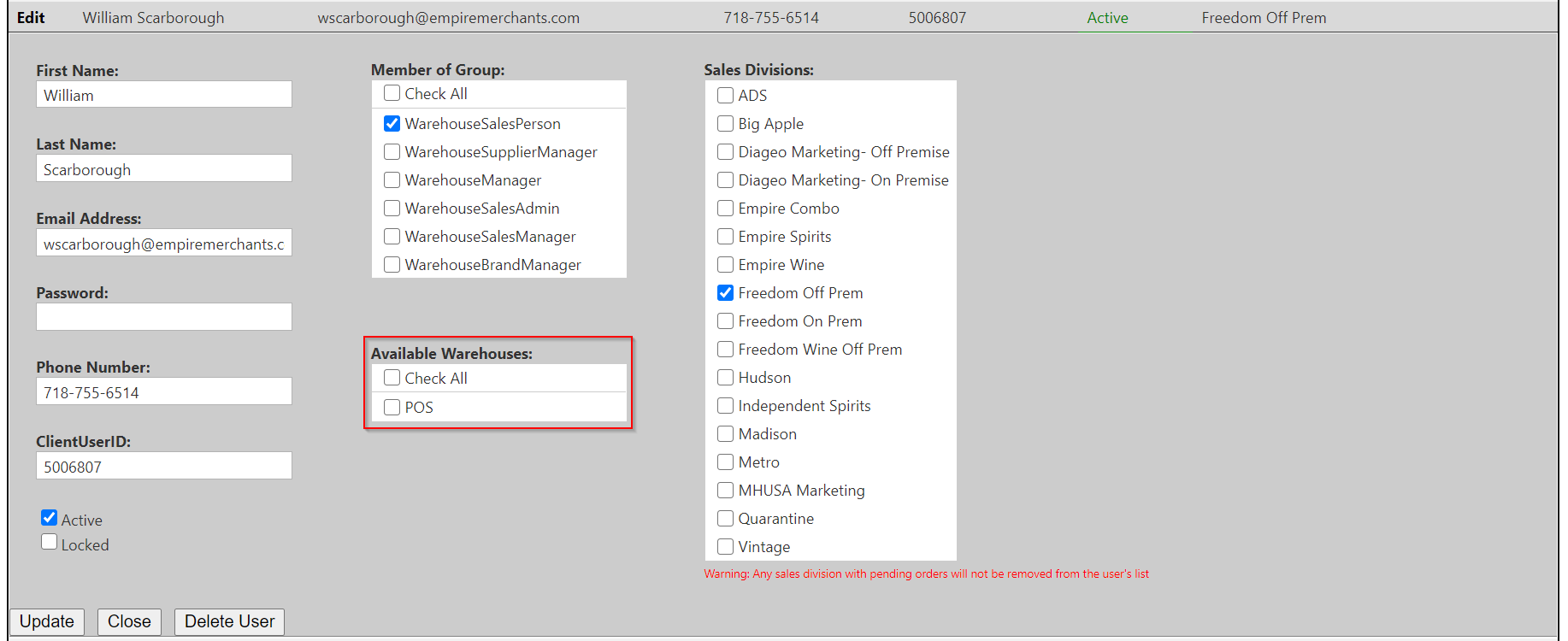 How to assign a warehouse to a warehouse user? – POS Warehouse Support