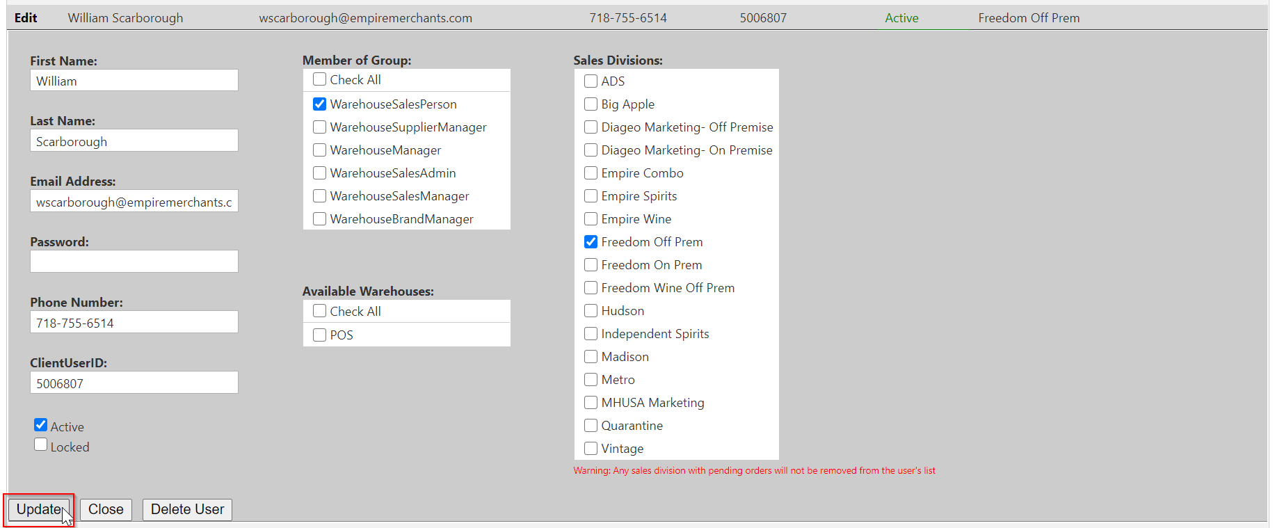 How to activate a warehouse user? – POS Warehouse Support