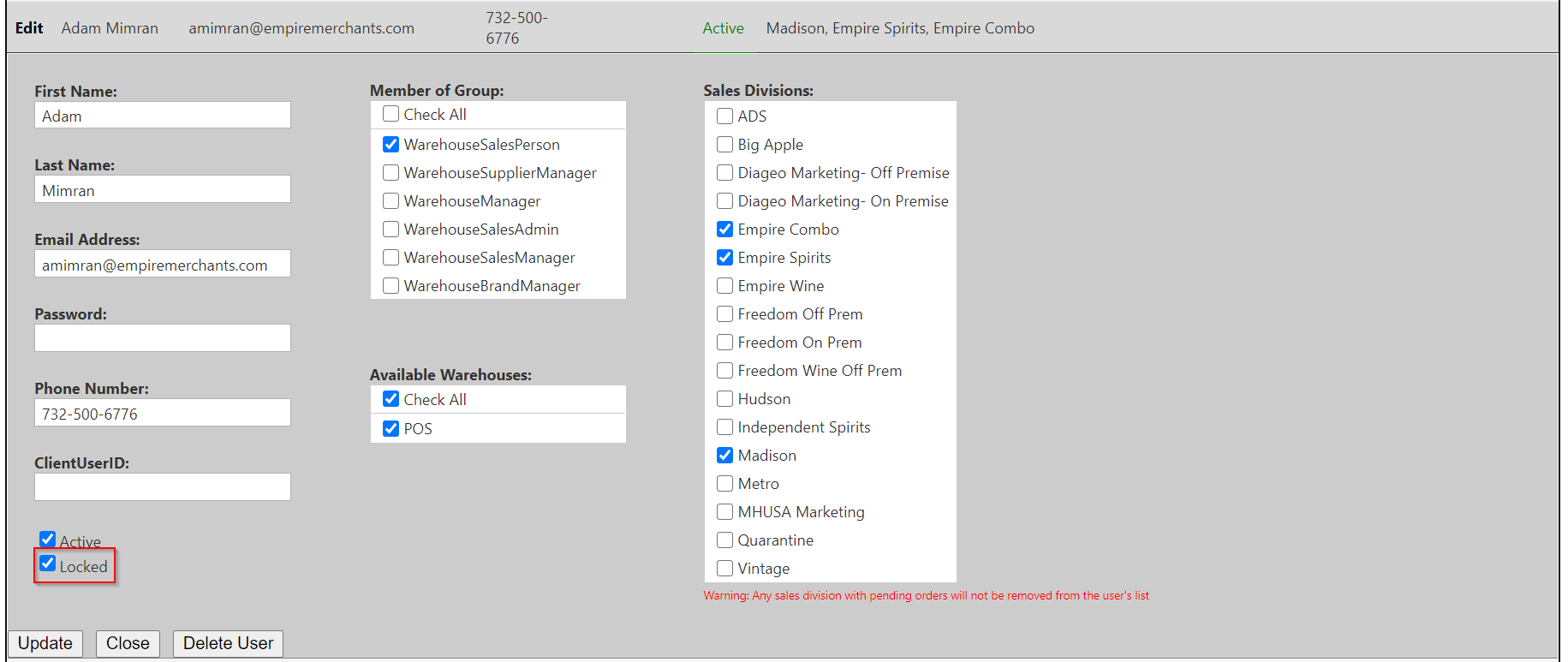 How to unlock a warehouse user? – POS Warehouse Support