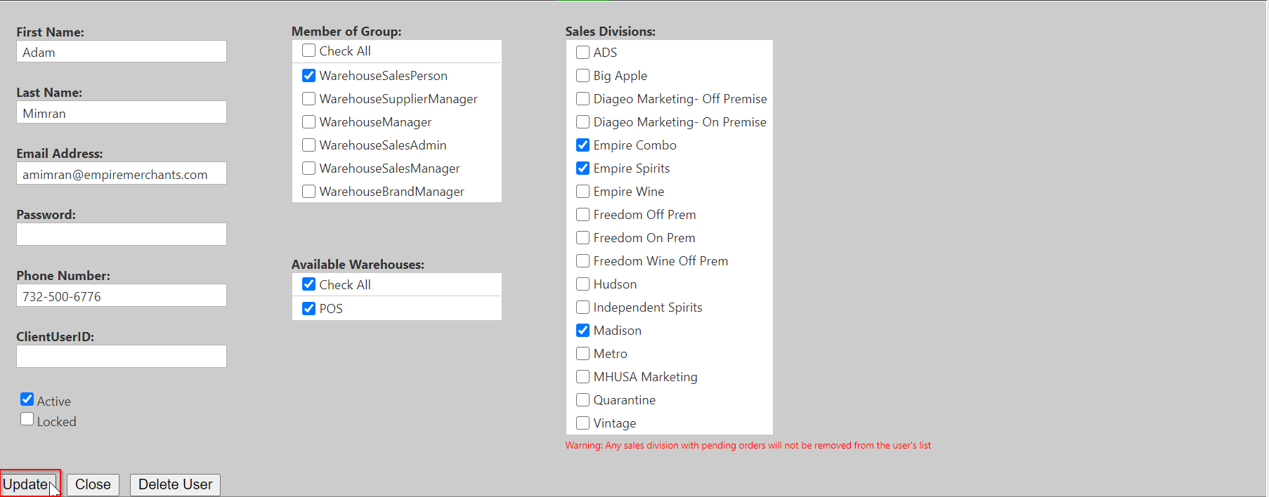 How to unlock a warehouse user? – POS Warehouse Support